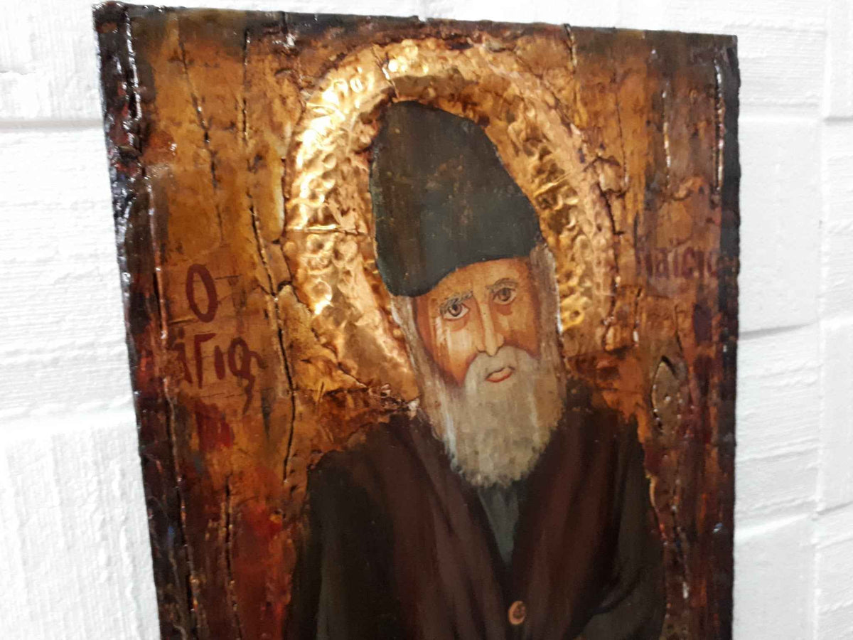 Saint St. Elder Paisios of Mount Athos Icon -Rare Orthodox Byzantine ...