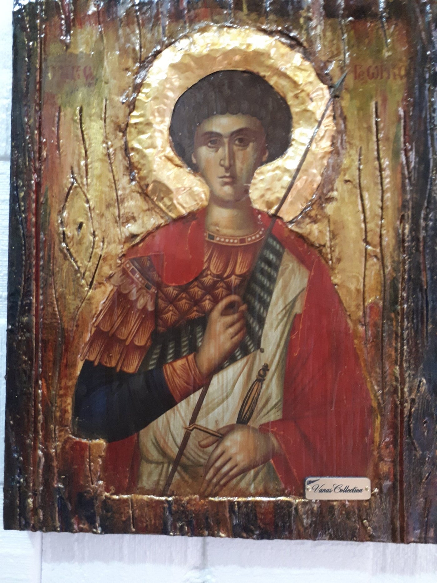 Saint St George Georgios Icon-Greek Orthodox Icon-Antique Style Icons